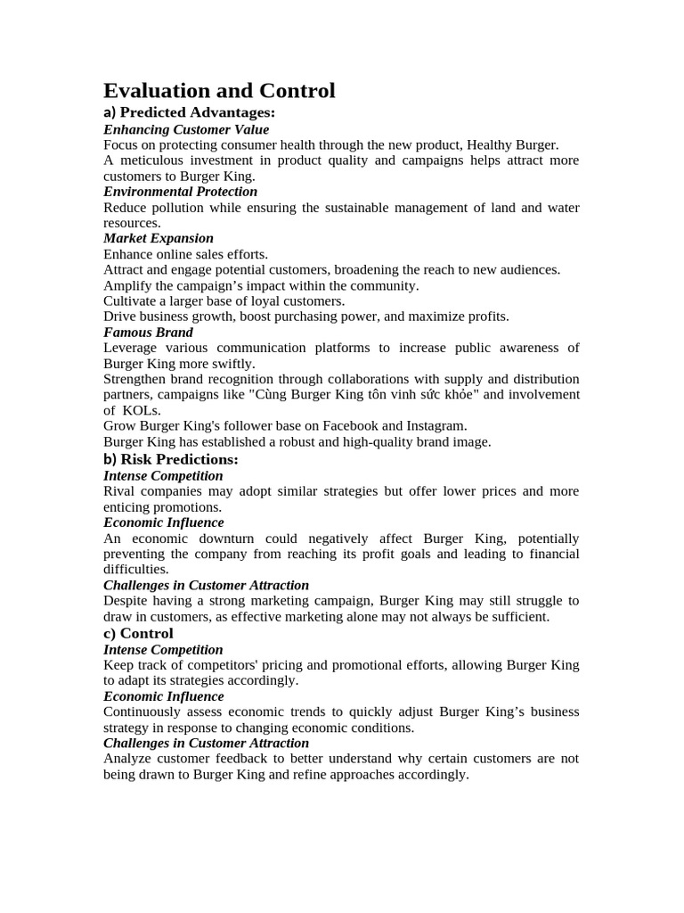 Evaluation and Control | PDF