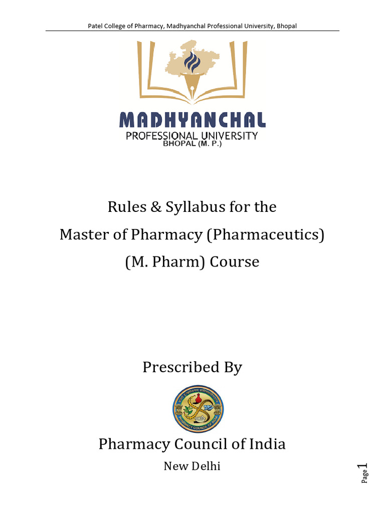 M. Pharm Pharmaceutics Syllabus Bhopal | PDF | Mass Spectrometry | Infrared Spectroscopy