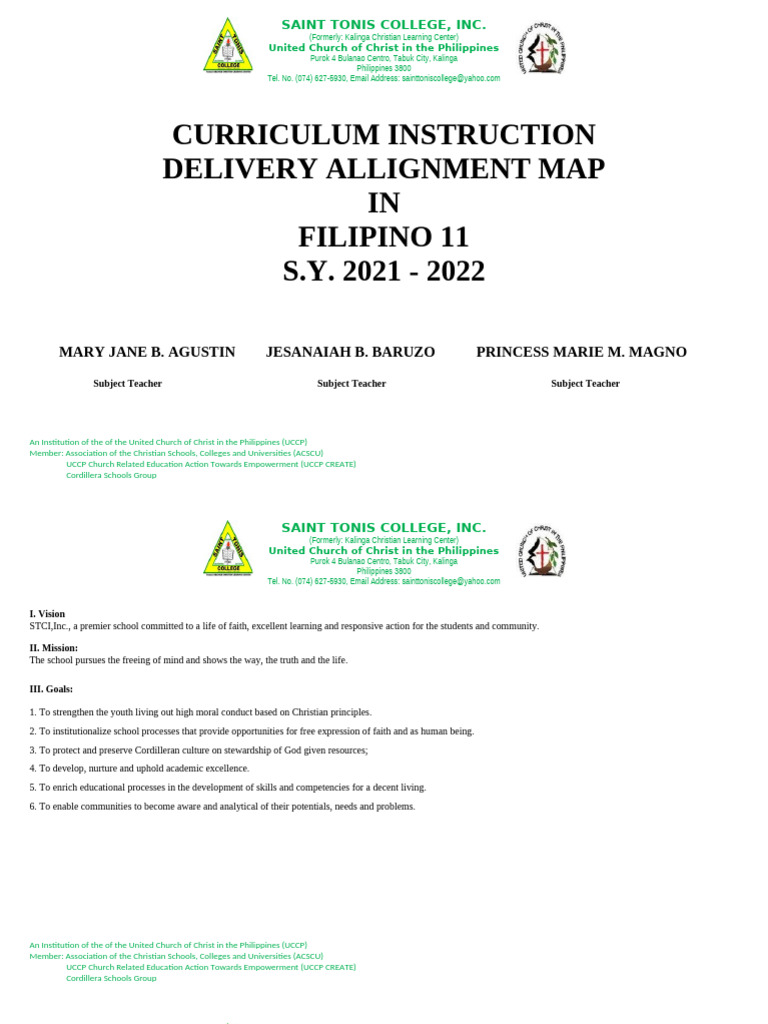Cidam Filipino 1ST Sem 2021 2022 | PDF