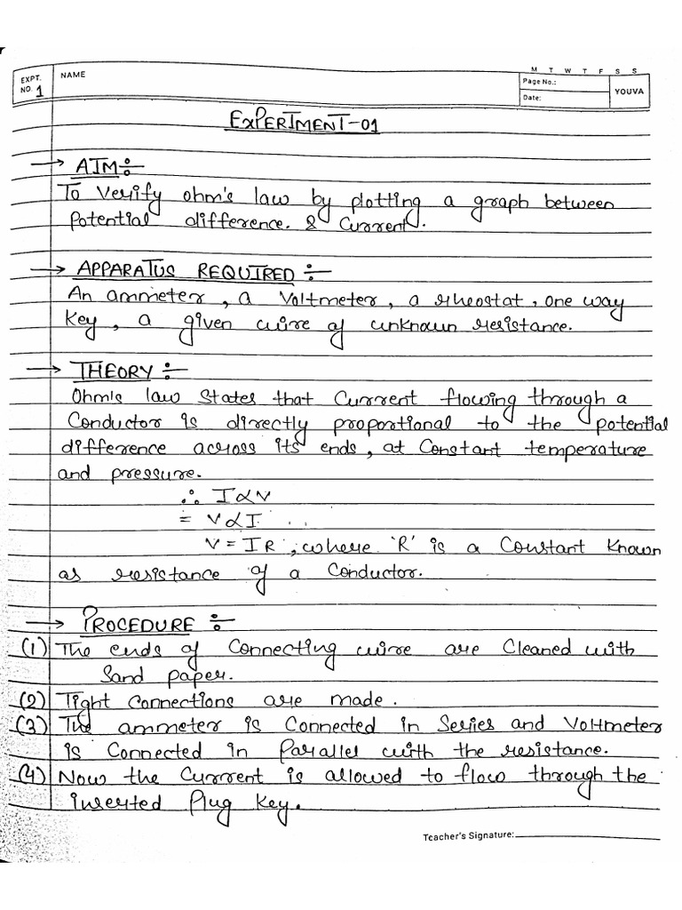 physics practical ( 1 to 4 ) | PDF