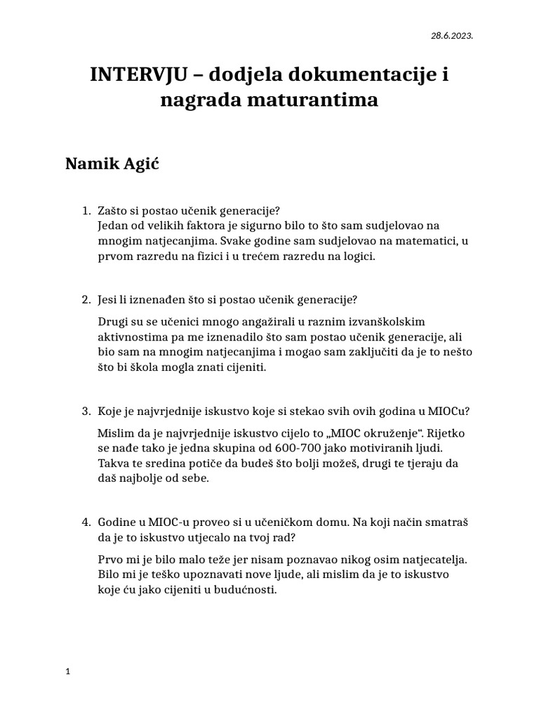 Intervju transkript | PDF