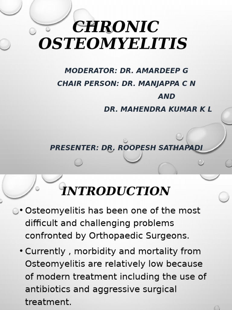 Chronic Osteomyelitis | PDF | White Blood Cell | Causes Of Death