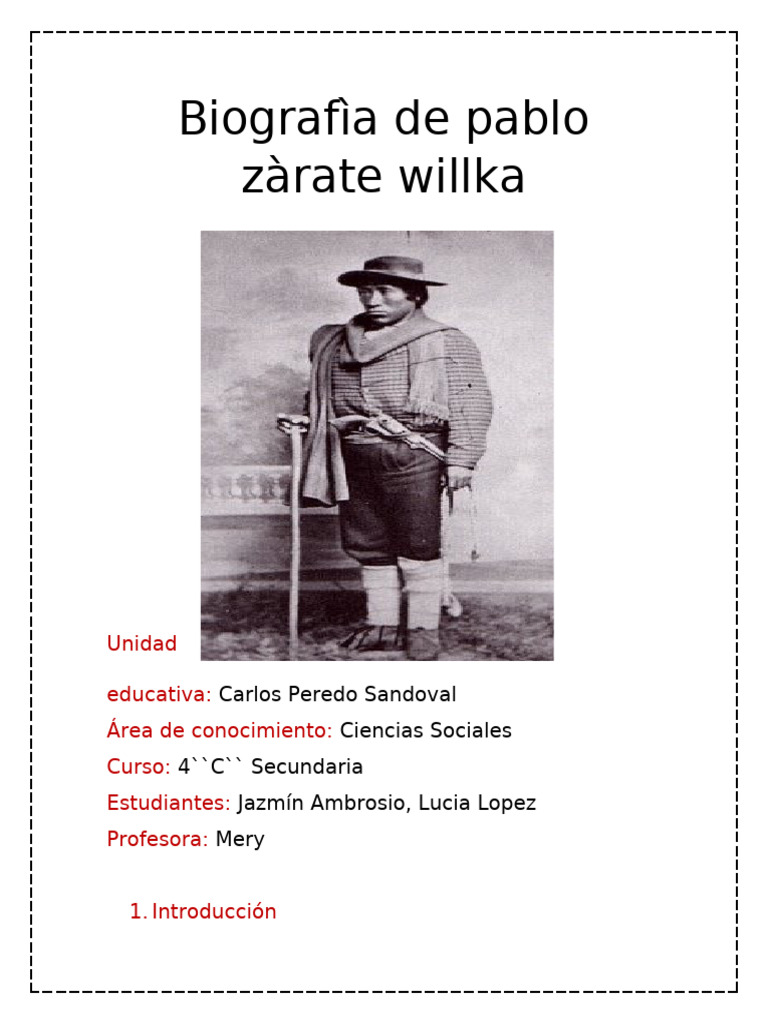 Biografìa de Pablo Zàrate Willka | PDF | Bolivia