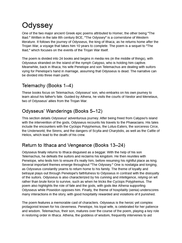 Odyssey | PDF | Odyssey | Penelope