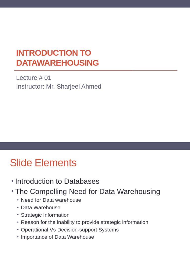 Lecture-1 Introduction To DATAWAREHOUSING | PDF | Data Warehouse | Databases