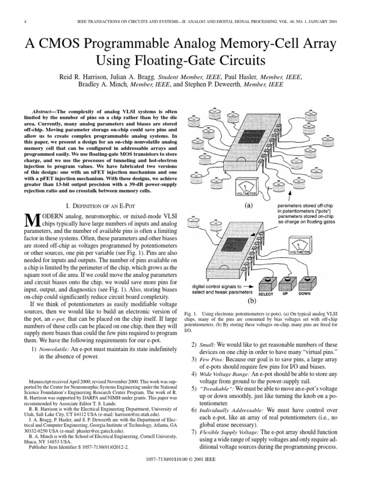 A Cmos Programmable Analog Memory Cell Array Pdf Field Effect