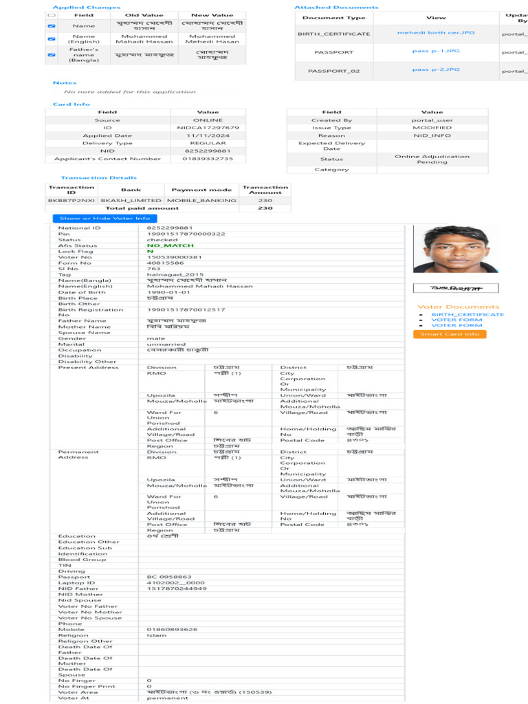 Mohammed Mahadi Hassan | PDF | Birth Certificate