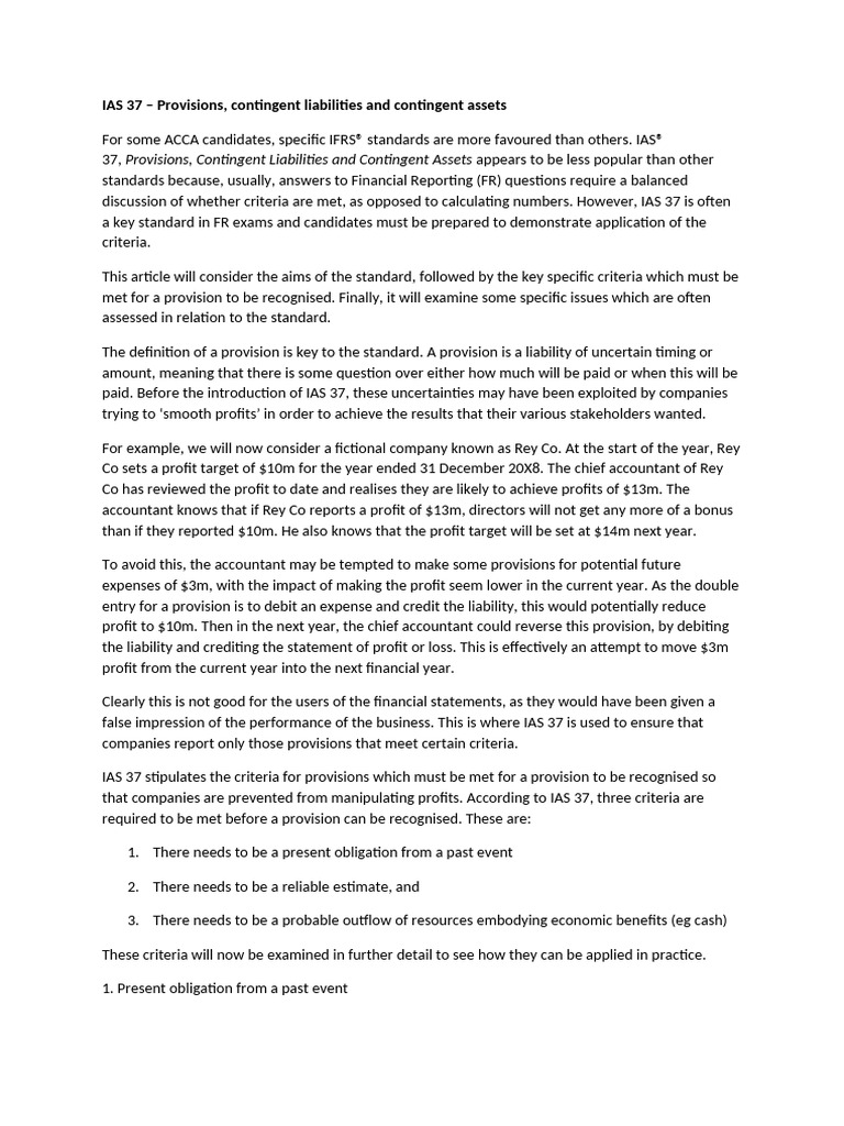 ACCAF7 IAS 37 – Provisions, contingent liabilities and contingent ...