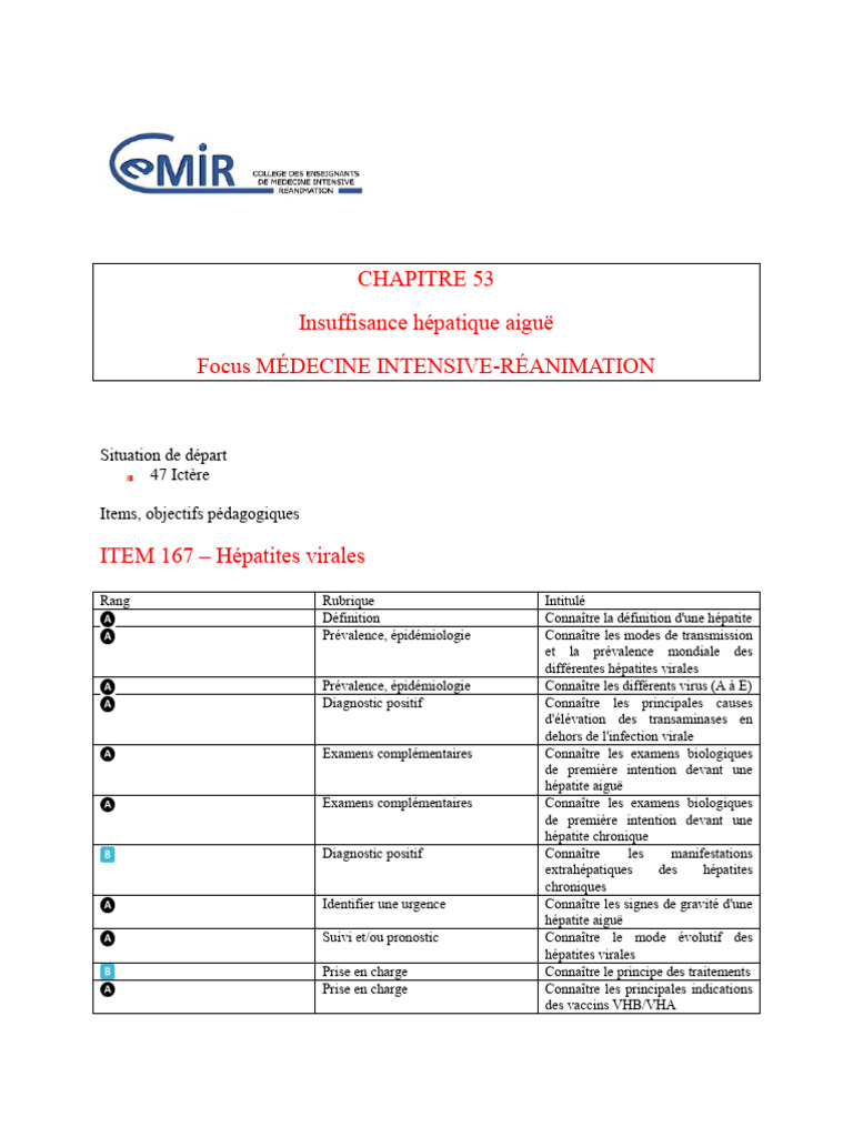 Insuffisance hépatique aiguë et ictère | PDF | Hépatite | Virologie