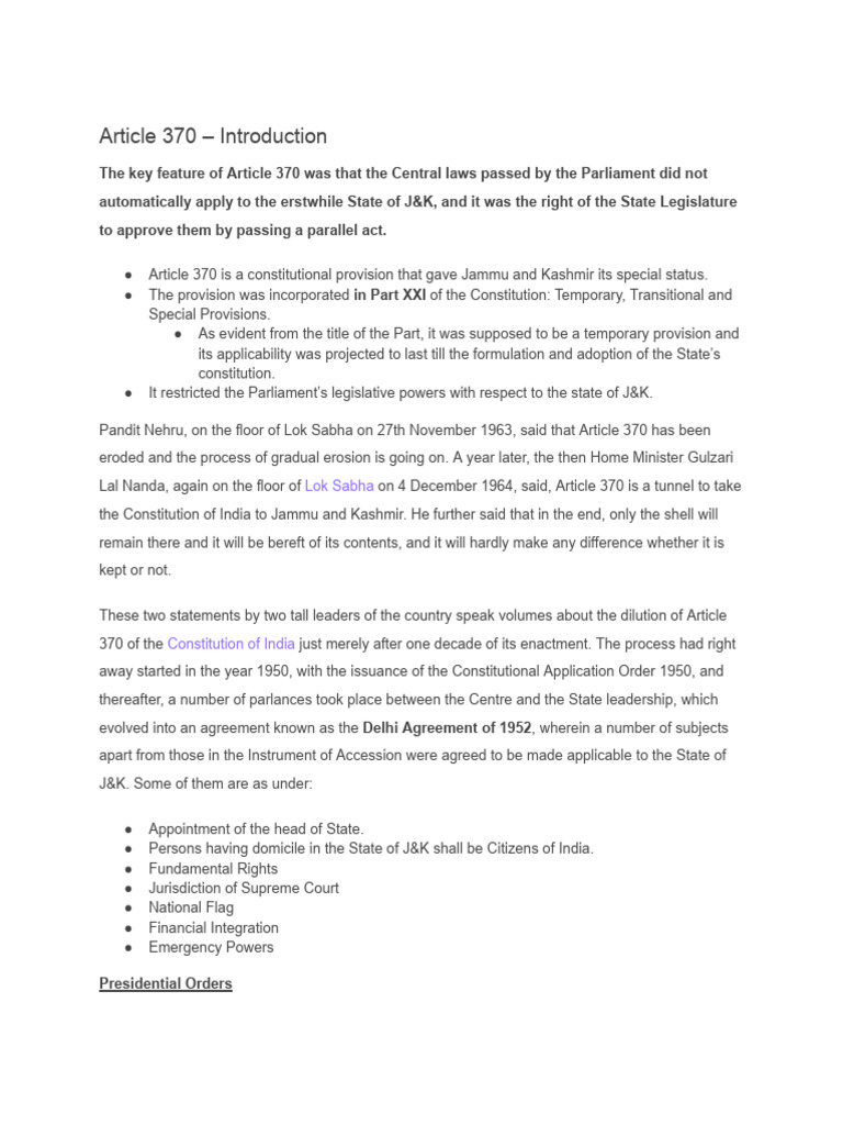 Article 370 | PDF | Governance | Common Law