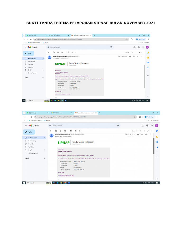 Tanda Terima SIPNAP OSS RBA | PDF