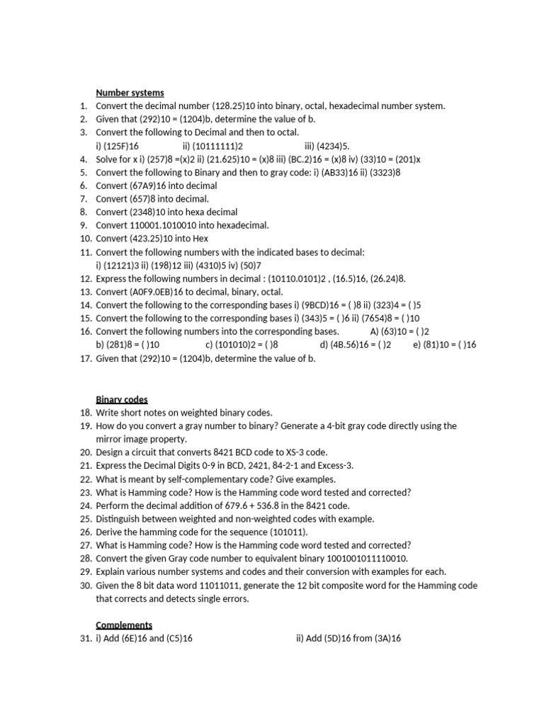Unit 1 | PDF | Binary Coded Decimal | Mathematical Logic