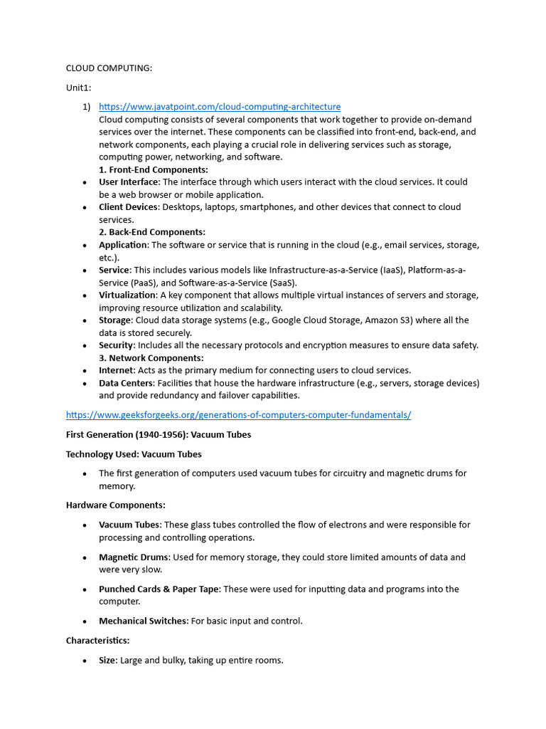 Cloud Computing Unit 1 Pdf Cloud Computing Web Service