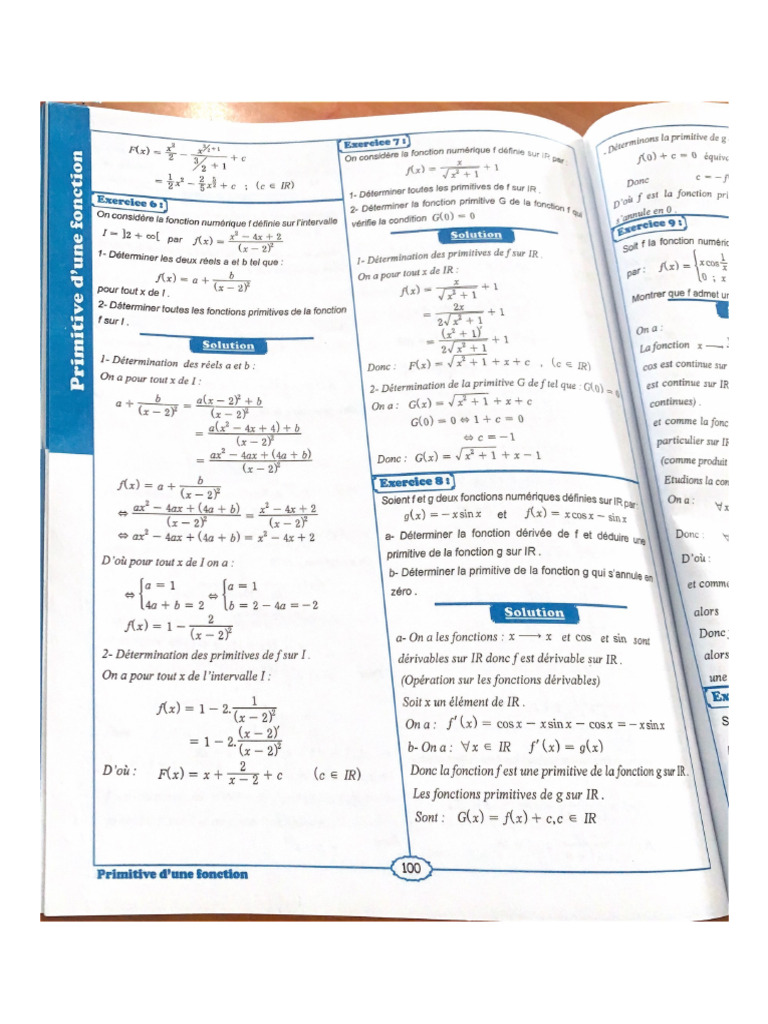 2bac primitive exercices | PDF