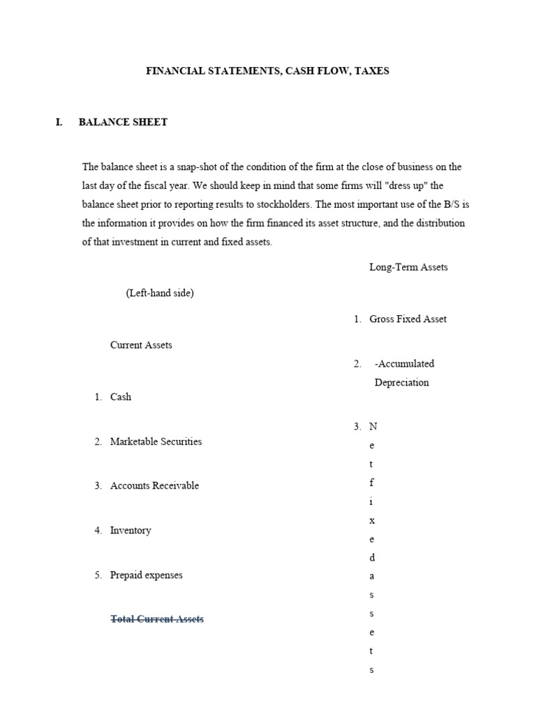 FM Notes - Financial Statements | PDF | Expense | Cash Flow Statement
