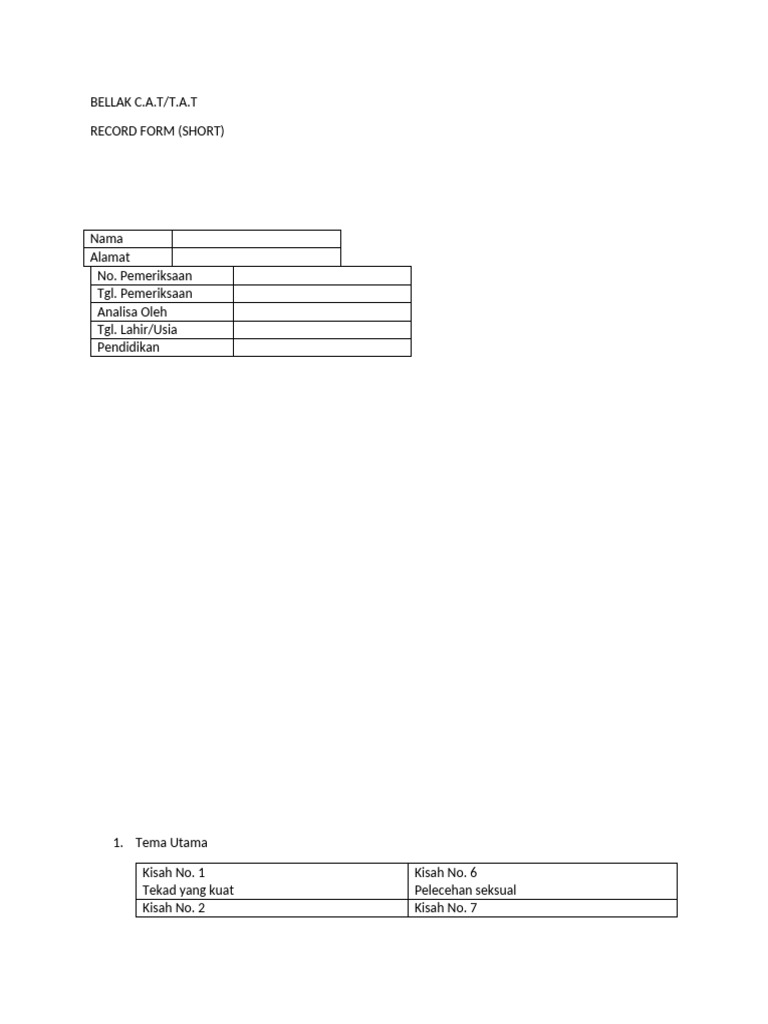 Form Skoring TAT | PDF