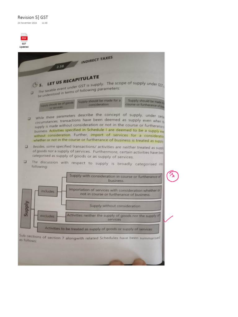 GST Extra Notes (SAHAS INSTITUTE) | PDF