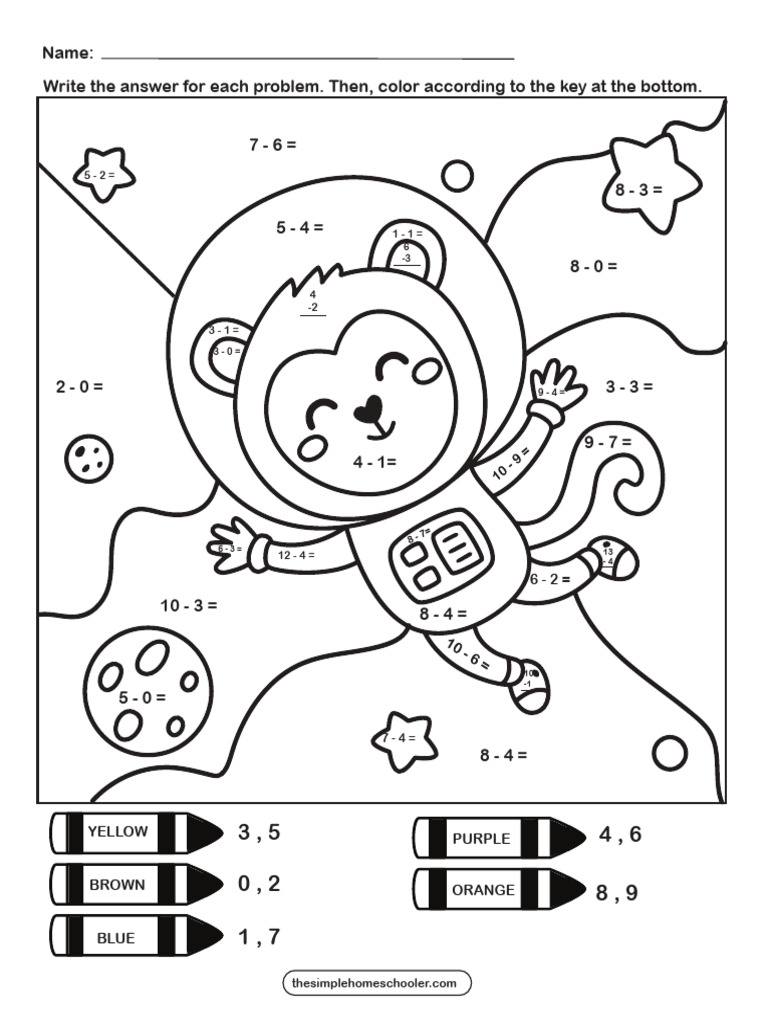Color by Subtraction Worksheet | PDF | Color | Yellow