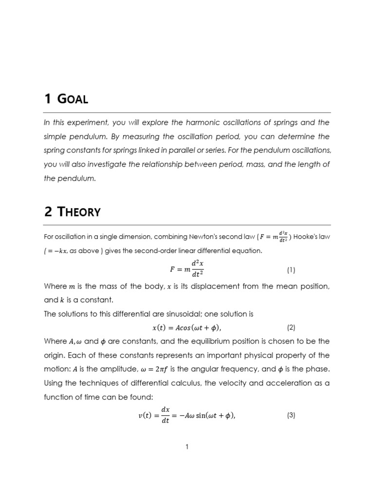 Simple Harmonic Motion Experiments | PDF | Oscillation | Pendulum