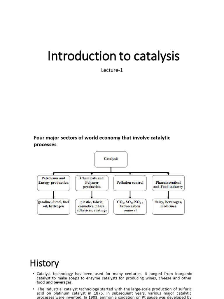 Lec1_ Catalysts Introduction | PDF | Adsorption | Catalysis