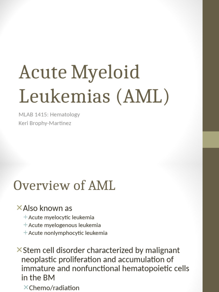 Acute Myeloid Leukemias | PDF | Leukemia | Causes Of Death