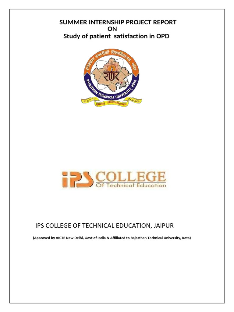 Sonali Summer Internship Front Page | PDF