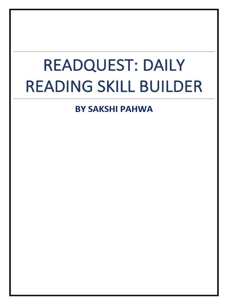 ReadQuest: Student Reading Guide | PDF | Gravity | Time