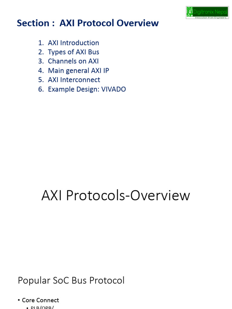 AXI Protocol Guide for SoC Designers | PDF | Computer Engineering | Computing