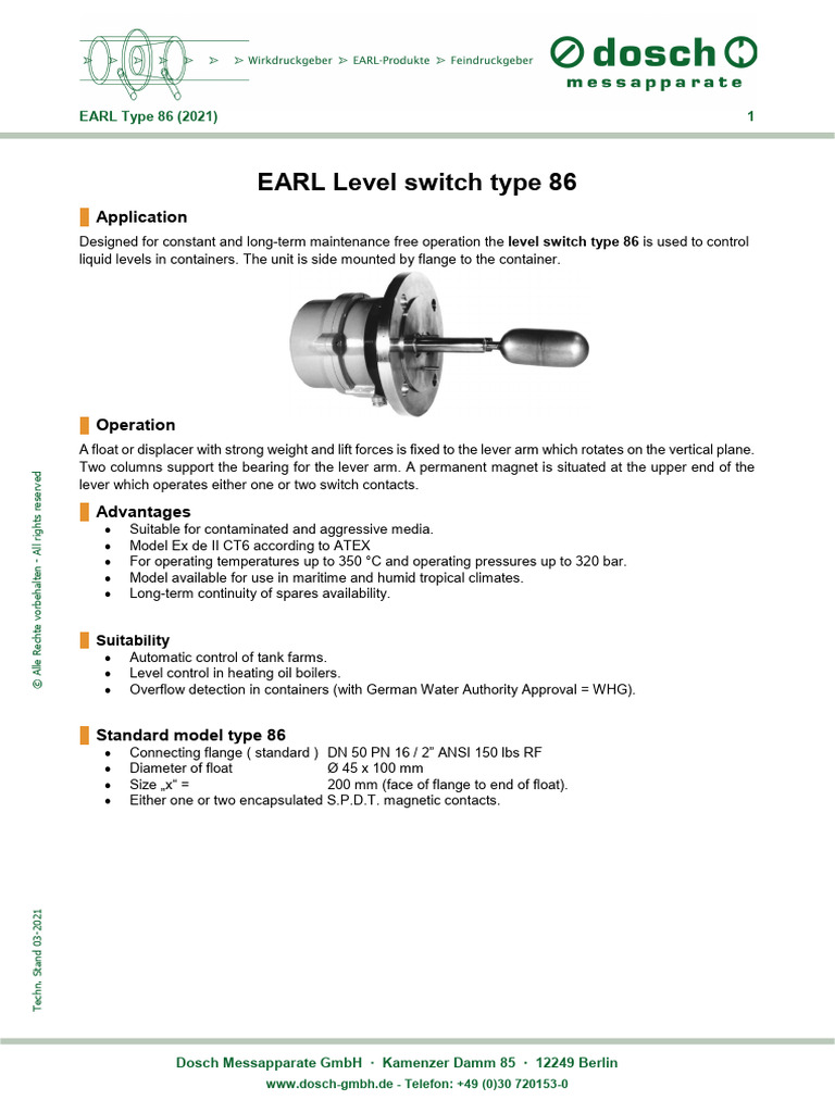 level switch type 86 | PDF | Switch | Materials