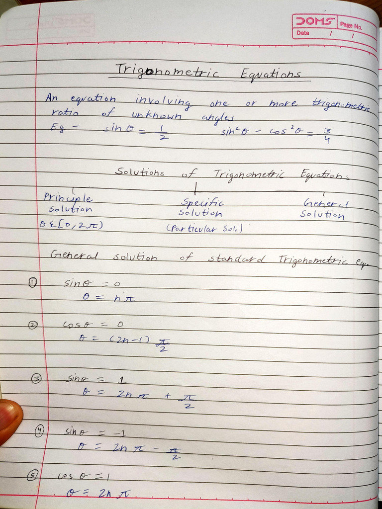 Trigonometric Equations | PDF