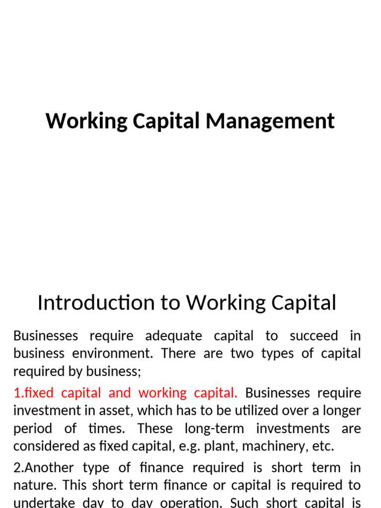 Understanding Working Capital Management | PDF | Working Capital | Capital (Economics)