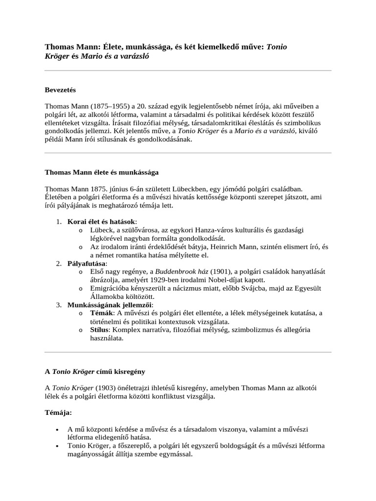 Thomas Mann | PDF