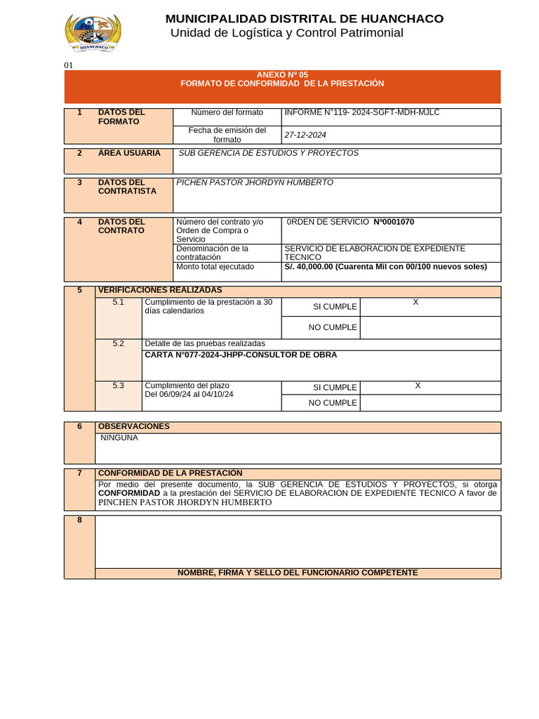 Formato 5 Pichen | PDF