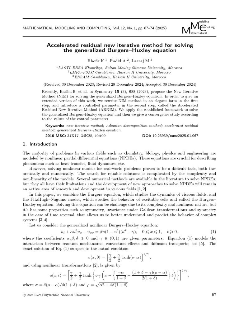 ArticleMMC2025 | PDF | Nonlinear System | Equations