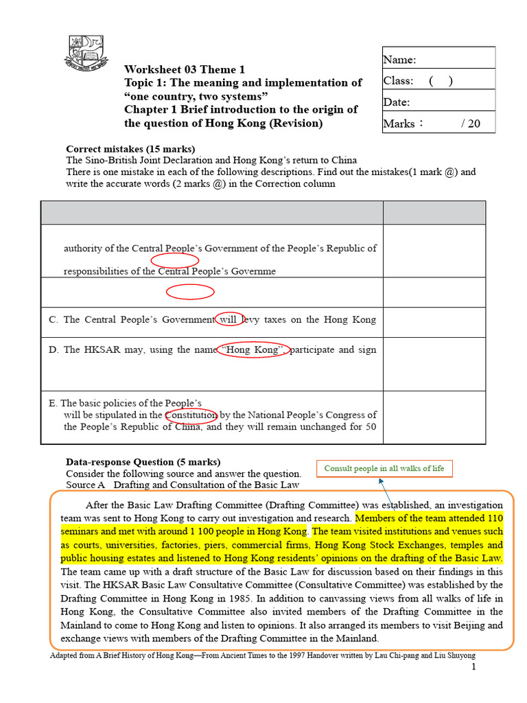 Hong Kong's "One Country, Two Systems" Explained | PDF | Special ...