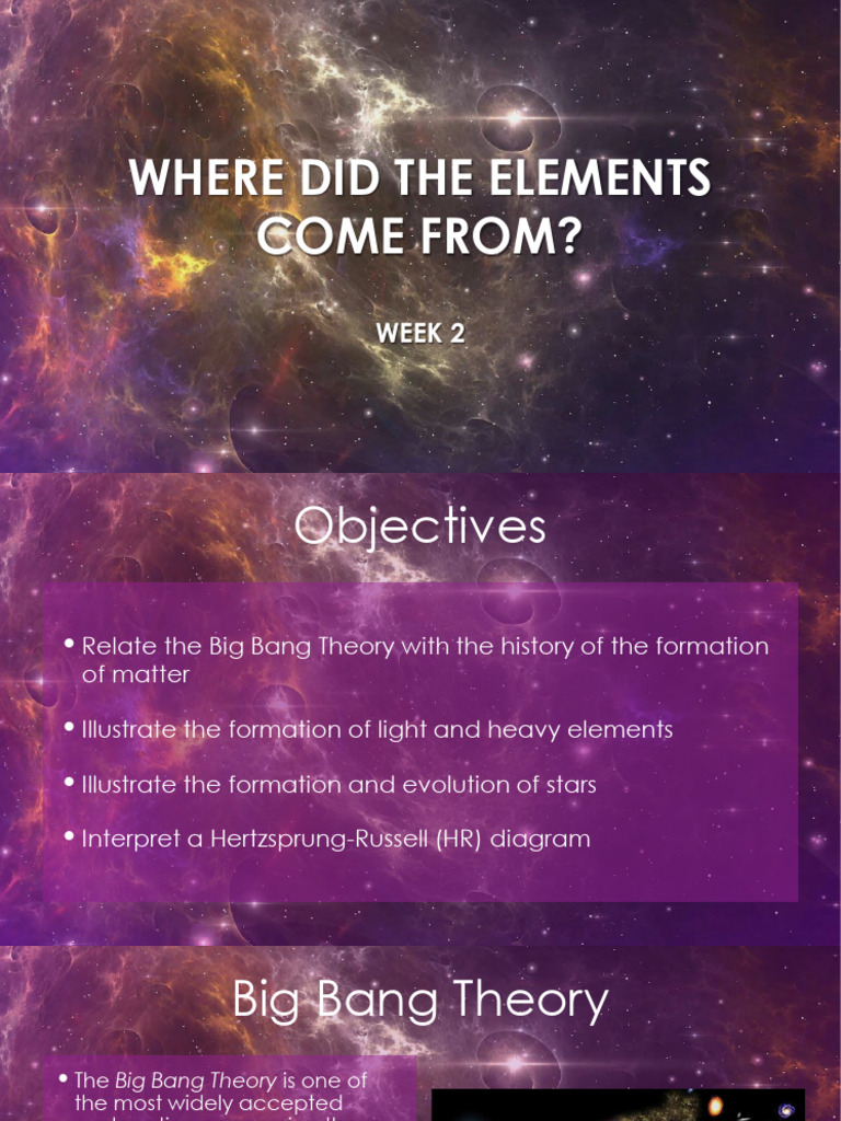 Where Did The Elements Come From? | PDF | Stars | Matter