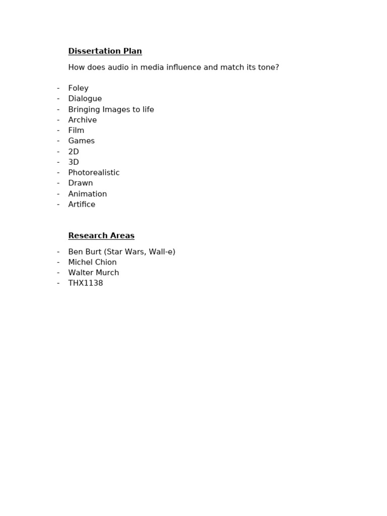 Dissertation Plan | PDF