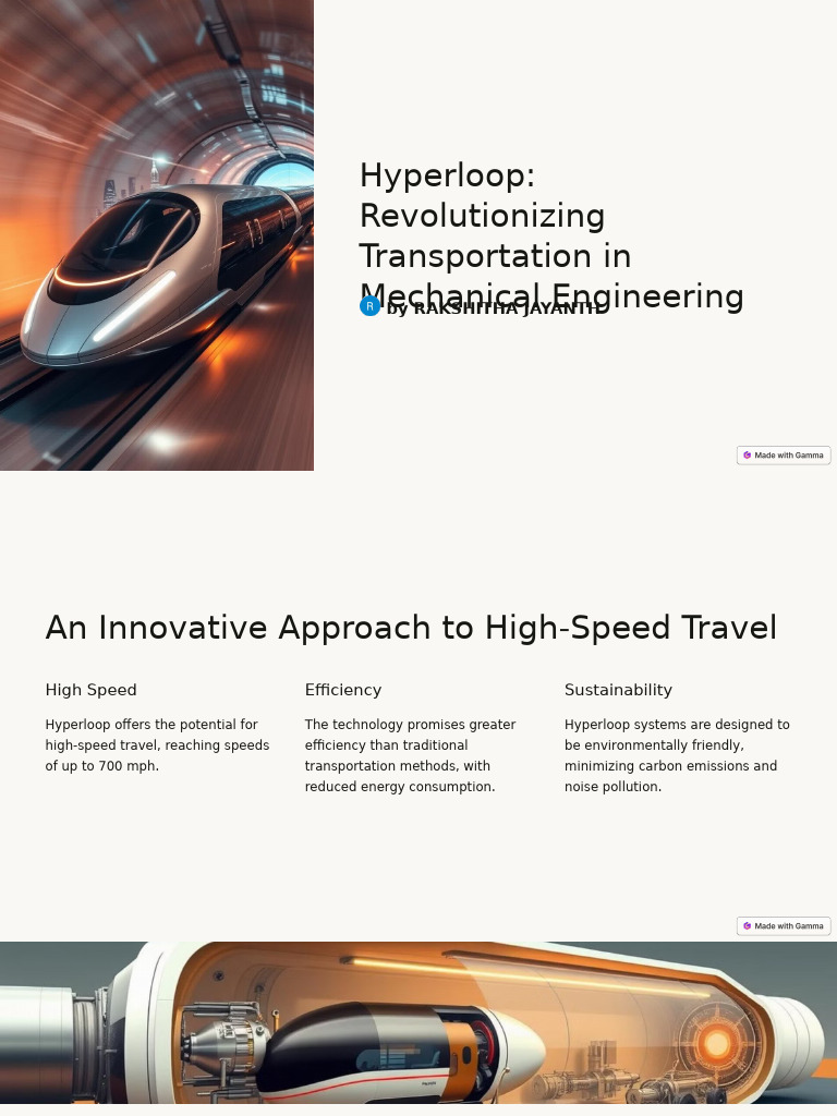 Hyperloop Revolutionizing Transportation in Mechanical Engineering | PDF | Hyperloop | Transport