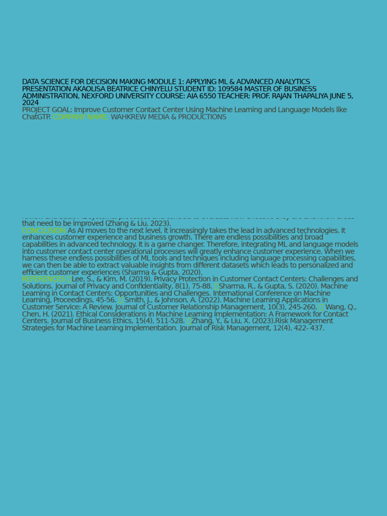 DATA SCIENCE FOR DECISION MAKING MODULE 1 Assignment | PDF