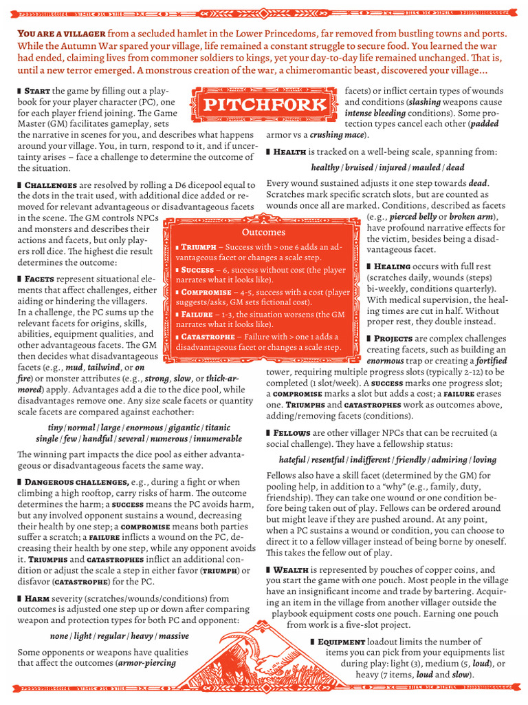 Pitchfork - RPG | PDF | Tabletop Games | Role Playing Games