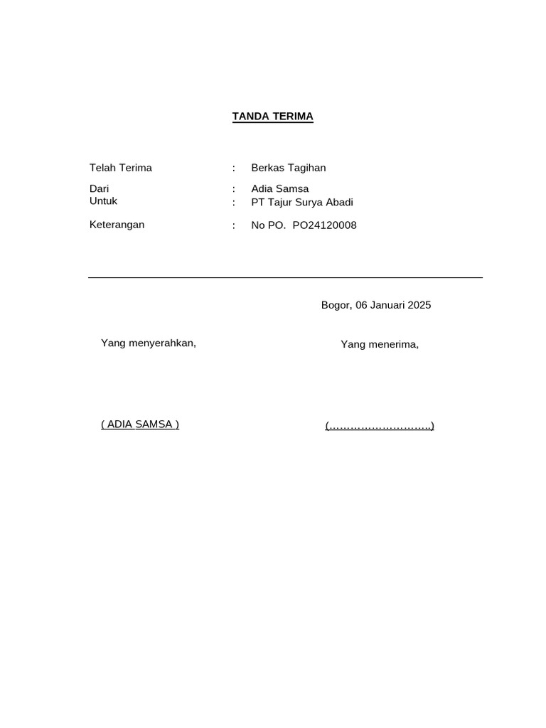 Tanda Terima | PDF