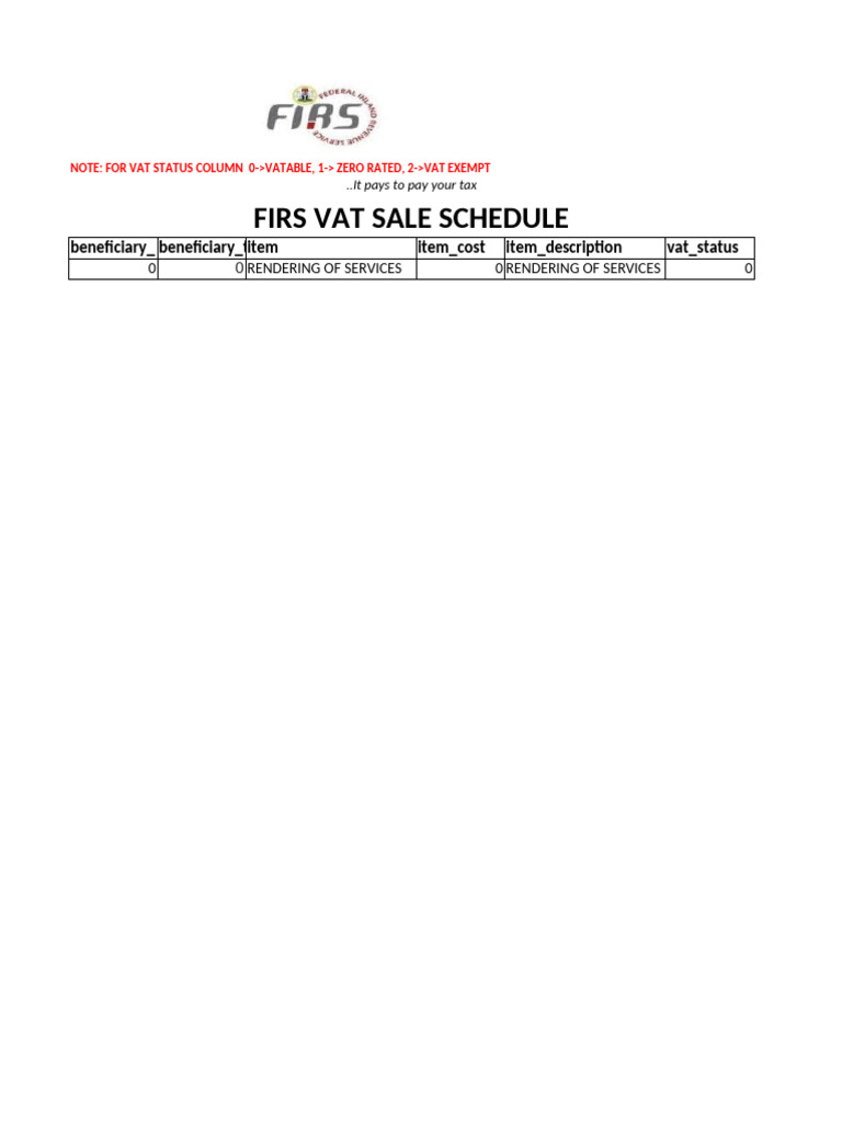 Sample Vat Sales 2024 | PDF