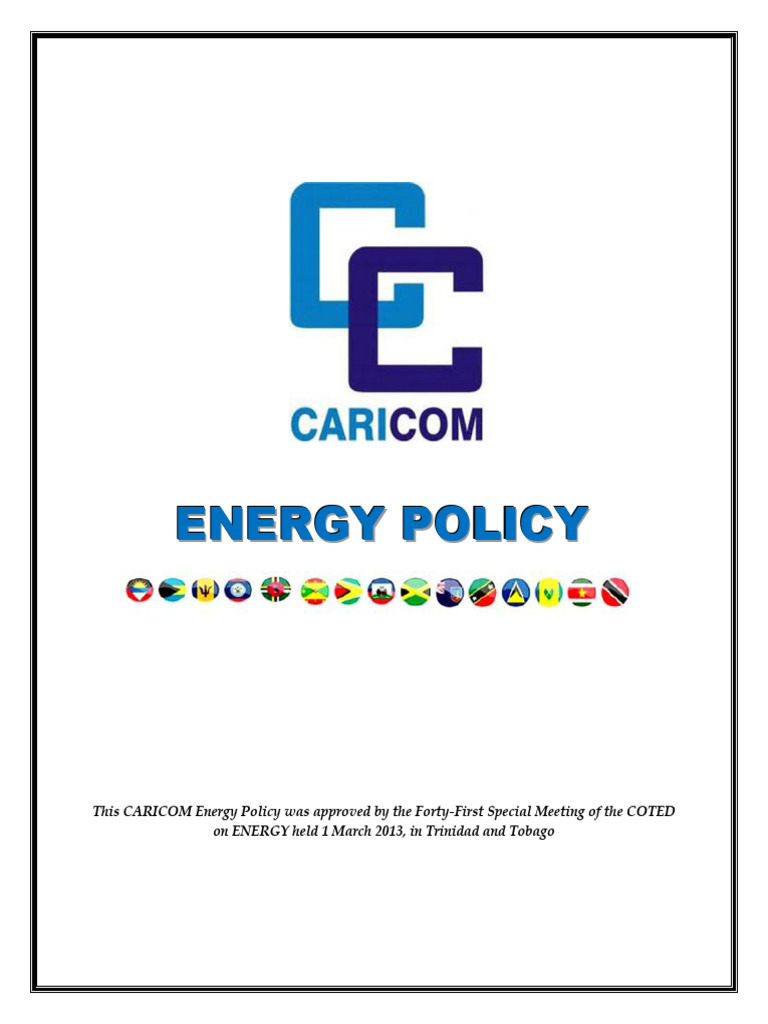 CARICOM Energy Policy Overview 2013 | PDF | Renewable Energy | Climate ...