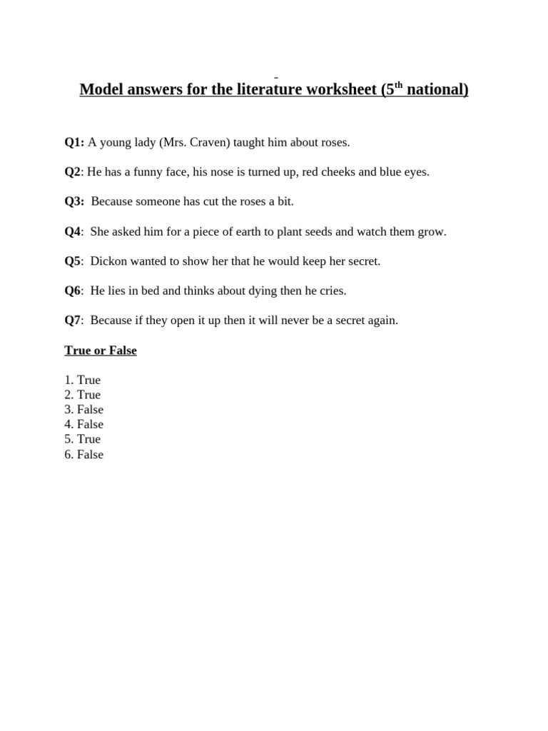 TSG Chapter 5&6 Model Answers | PDF
