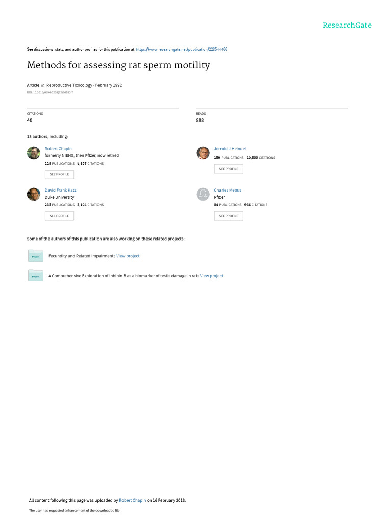 CHapin 1992 Spermmotilityconsensus | PDF | Sperm | Phosphate Buffered Saline