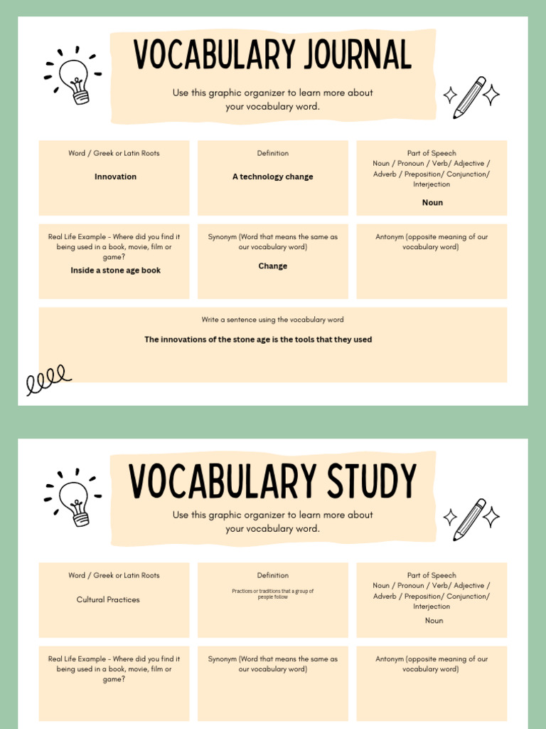 English Vocabulary Journal | PDF | Part Of Speech | Word