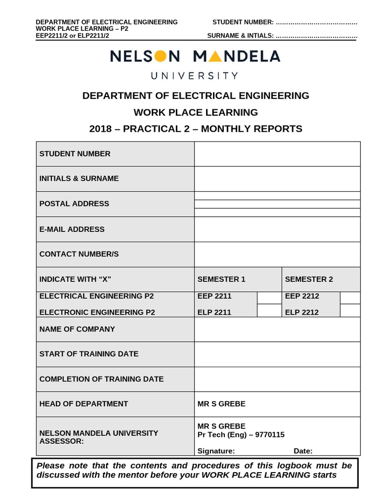 p2 Logbook Monthly Reports 2018 | PDF | Mentorship | Engineering
