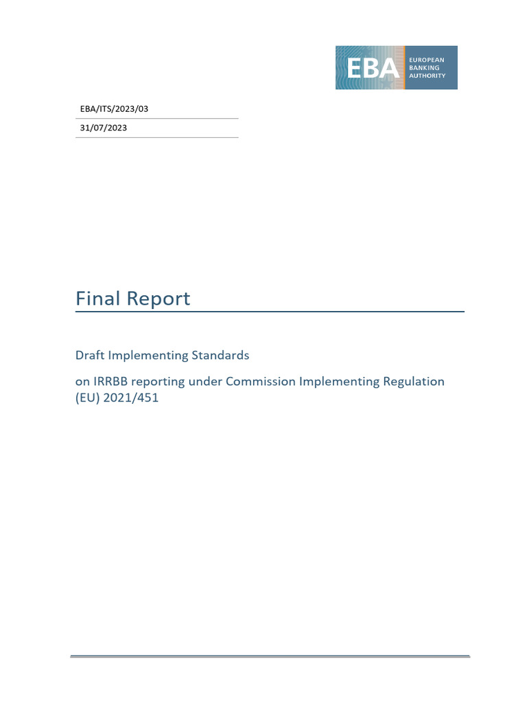 Final Report On Final Draft ITS On Supervisory Reportin | PDF | Risk | European Union