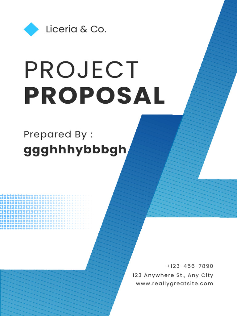 Blue and White Simple Modern Project Proposal Cover A4 Document ...