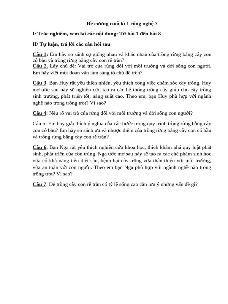 ĐC CUỐI KÌ I CN7 | PDF